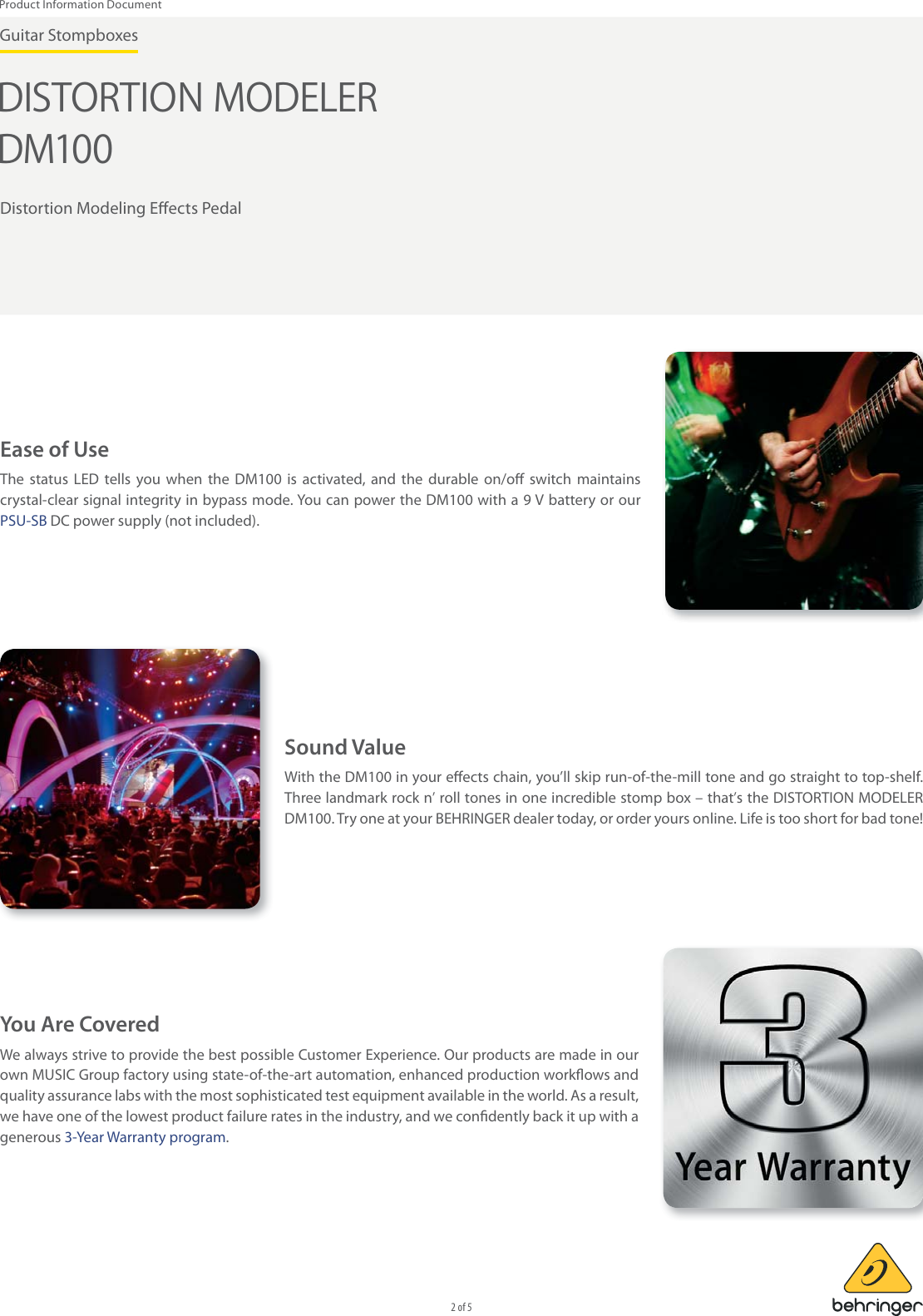 Behringer Distortion er Dm100 Product Information MARK Grap GLOB ...