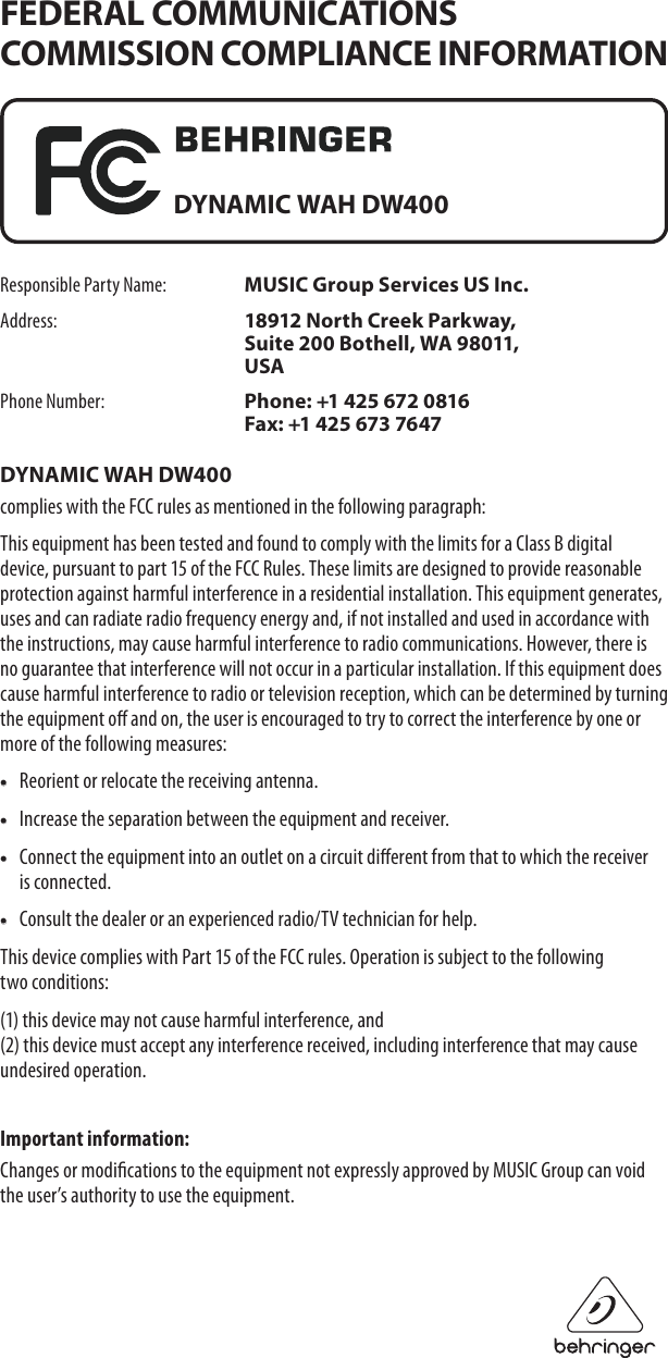 Behringer Dynamic Wah Dw400 Owners Manual DYNAMIC_WAH_DW400