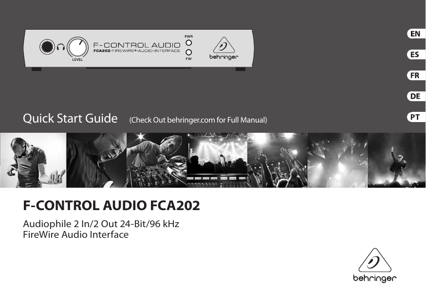 Behringer F Control Audio Fca202 Quick Start Manual