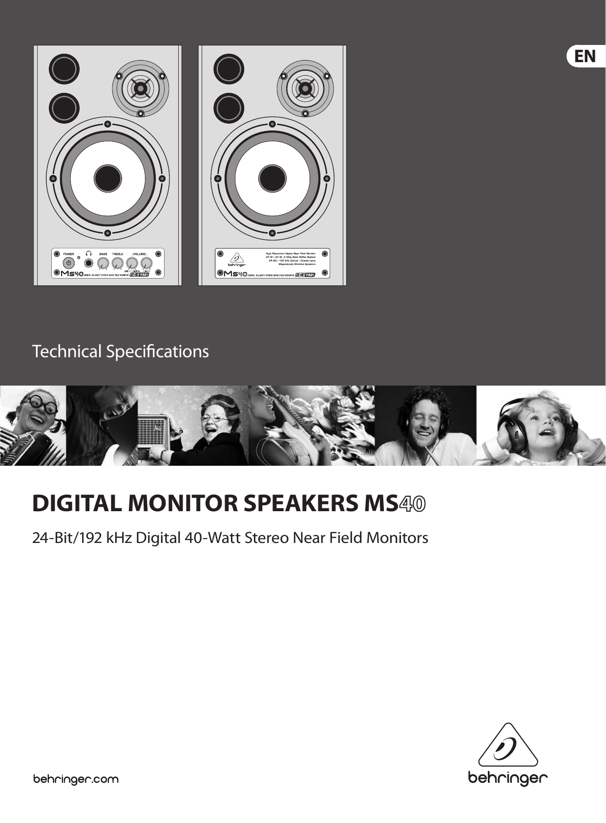 Behringer Ms40 Specification Sheet DIGITAL MONITOR SPEAKERS