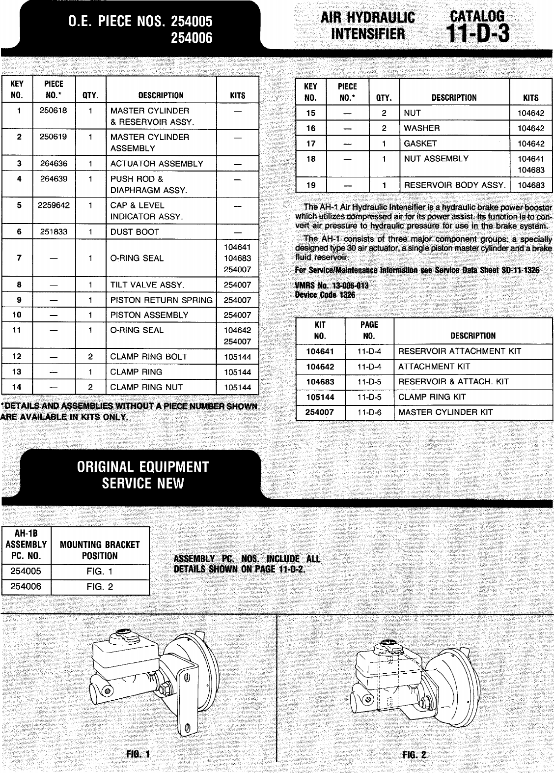 Bendix 11 D 1 Users Manual BEN.PARTSCATALOG.11A01
