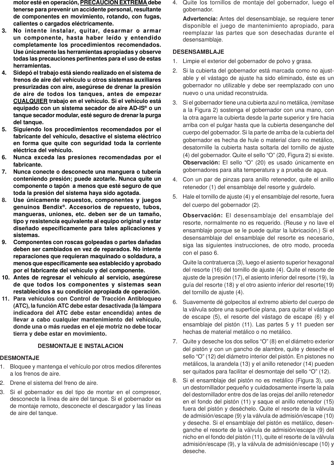 Bendix Bw1425S Users Manual SD 01 503S