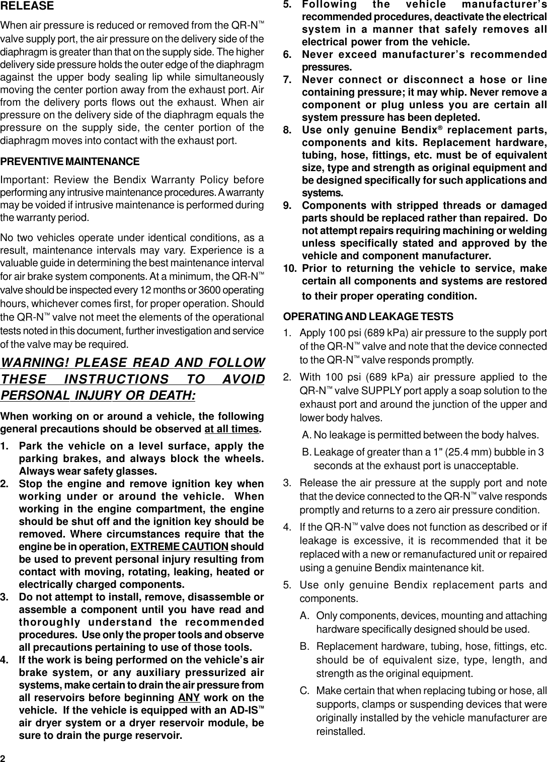 Bendix Bw1586 Users Manual Sd03 905