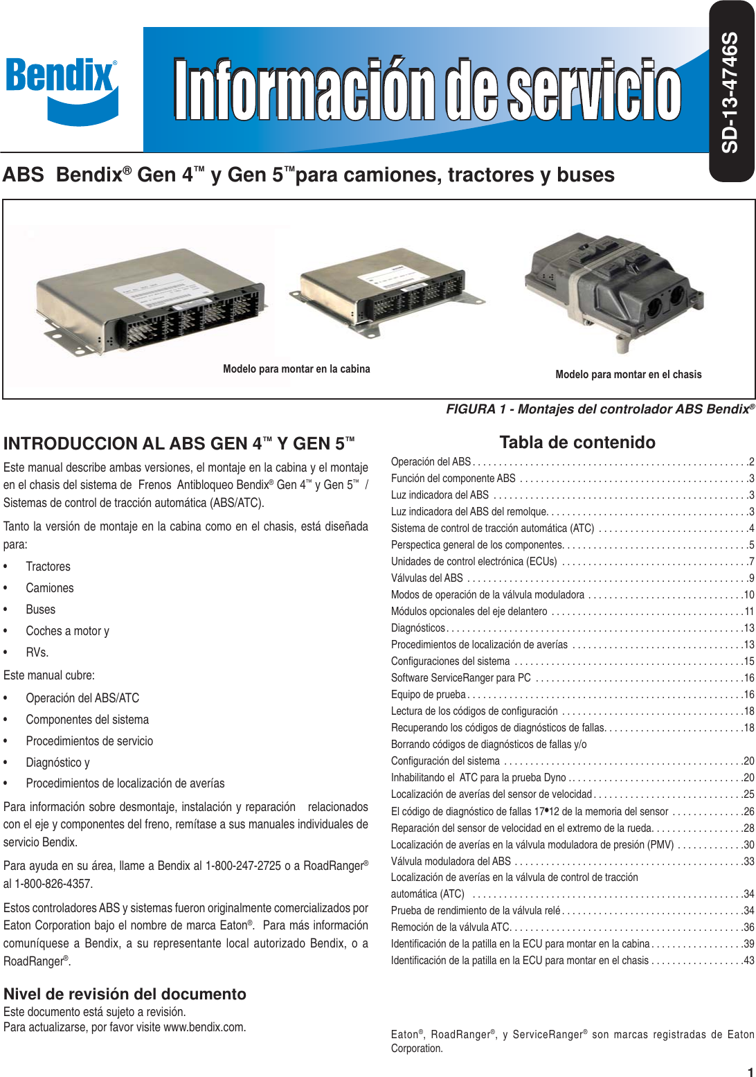 Bendix Bw2261S Users Manual SD 13 4746 1 12 Spanish