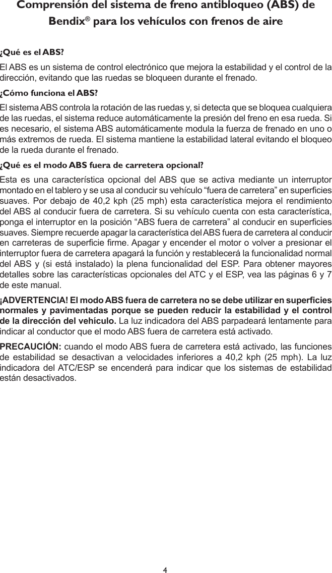 Bendix Bw2489S Users Manual