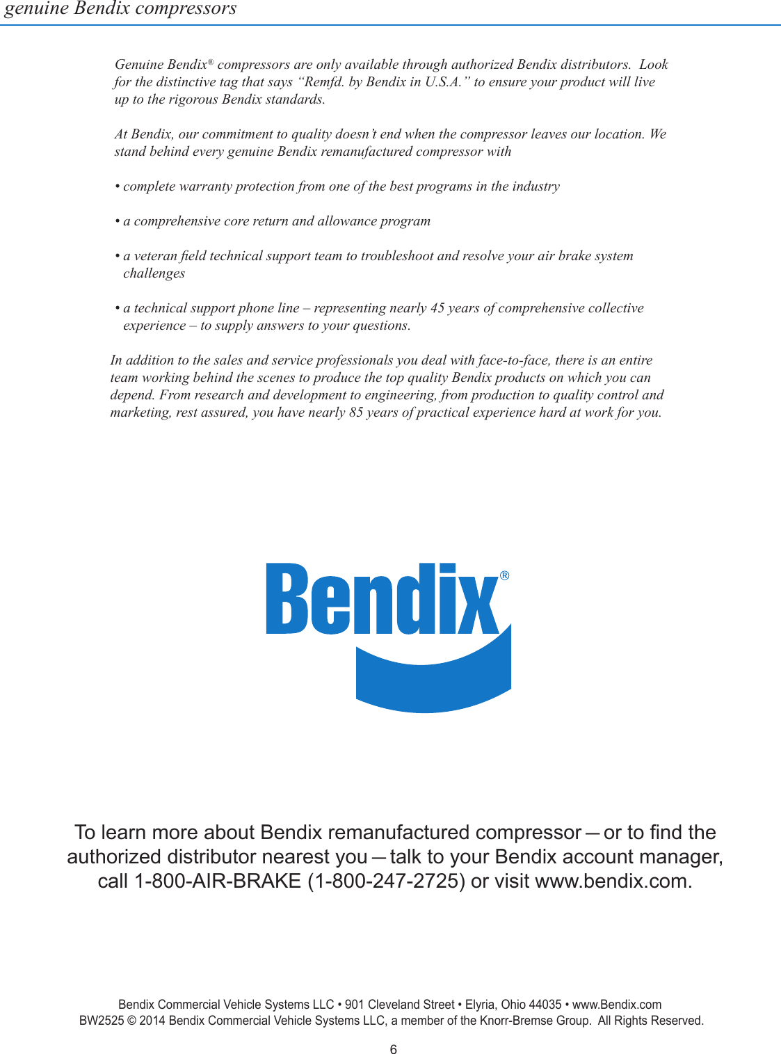 Bendix Bw2525 Users Manual 550/750 Compressor Flyer