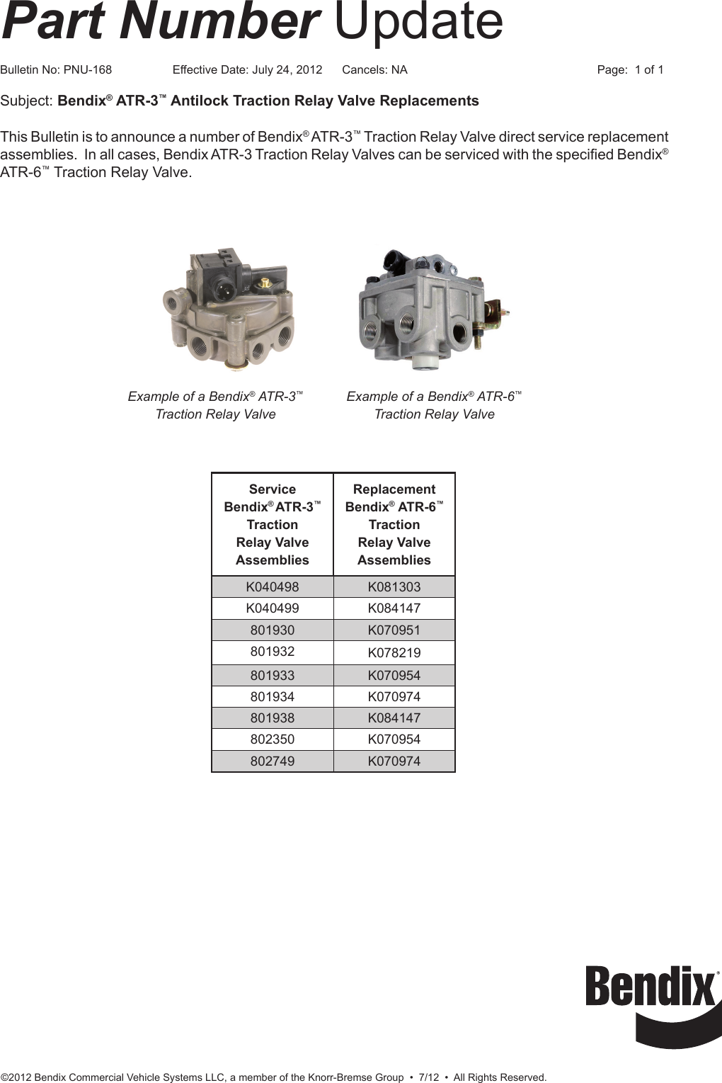 Bendix Pnu 168 Users Manual