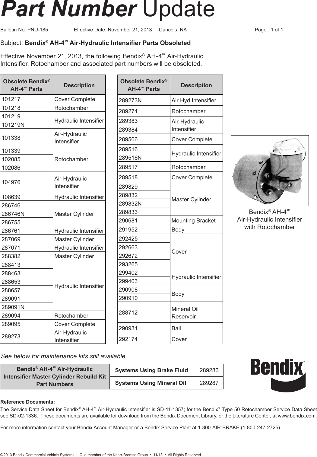 Bendix Pnu 185 Users Manual
