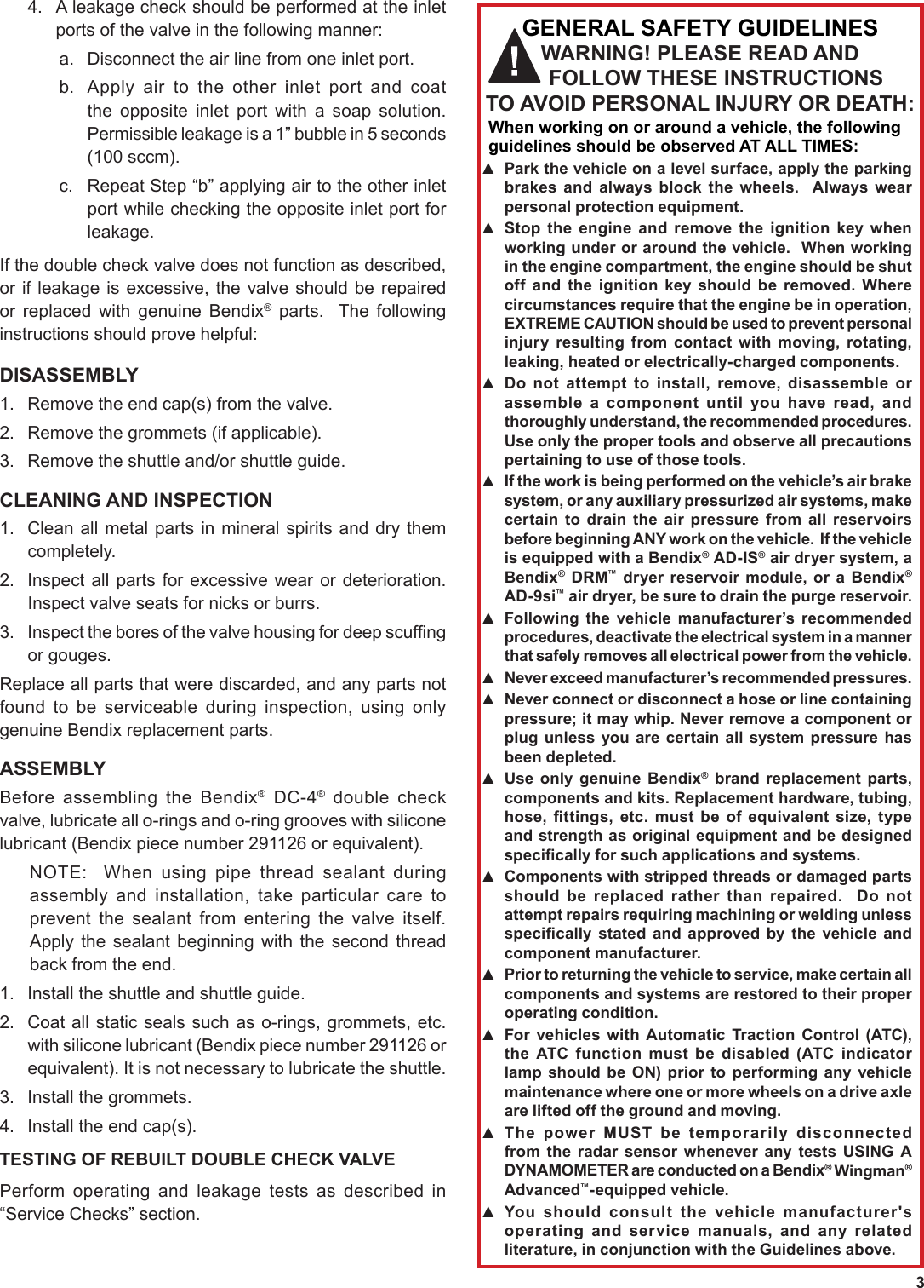Bendix Sd 03 2202 Users Manual