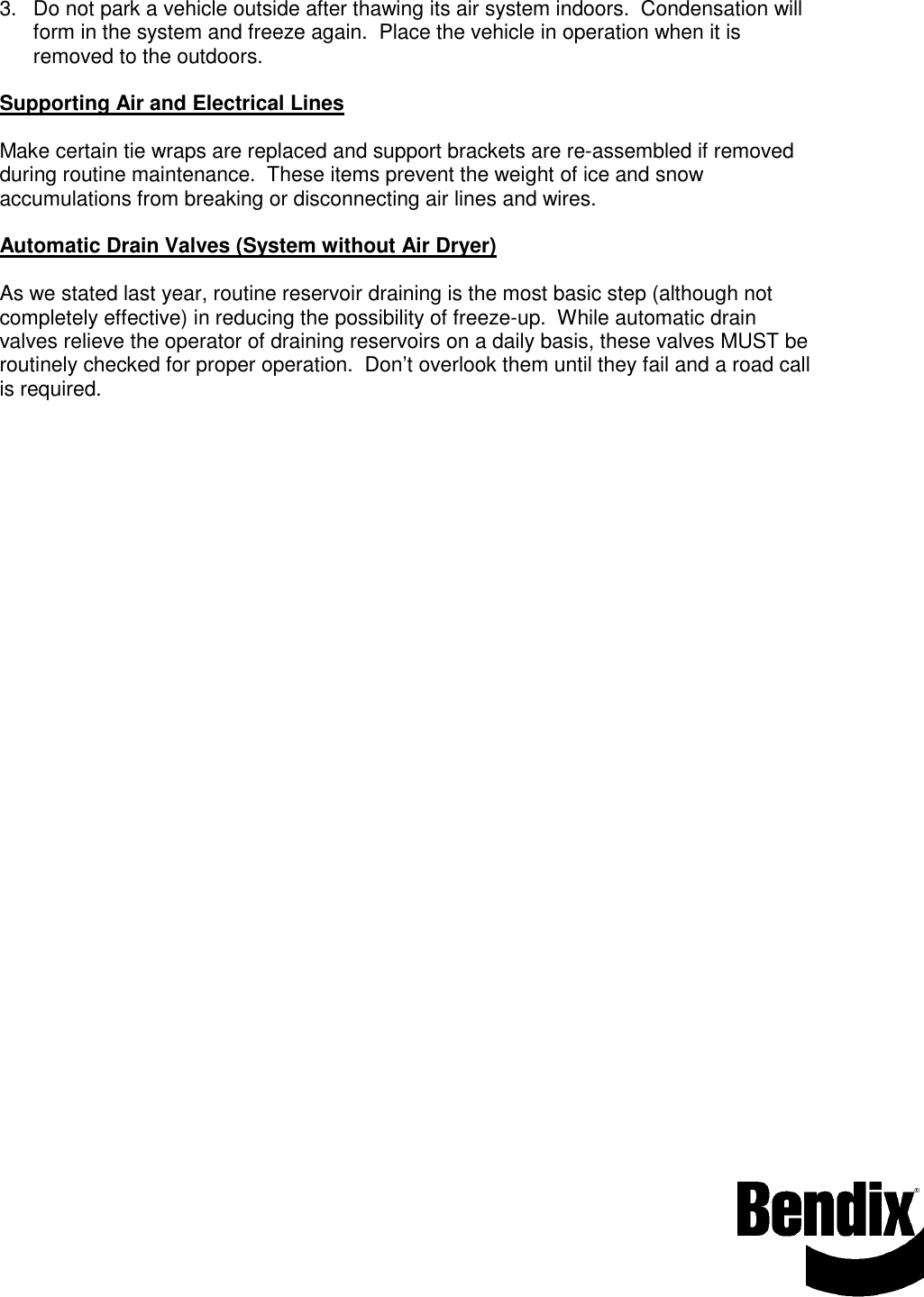 Bendix Tch 008 022 Users Manual Technical Bulletin