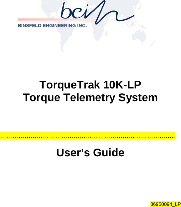 Binsfeld Engineering TX10K-LP Low Profile Transmitter User Manual ...