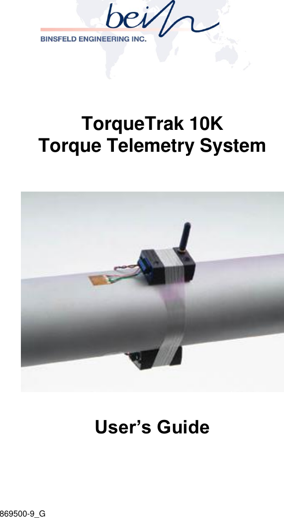 Binsfeld Engineering TX10K-NT TT10K System Transmiter User Manual ...