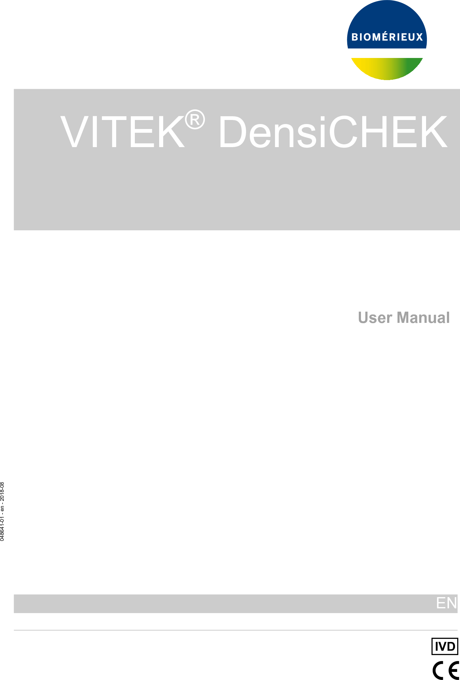 BioMerieux VTK01 POD User Manual VITEK DensiCHEK