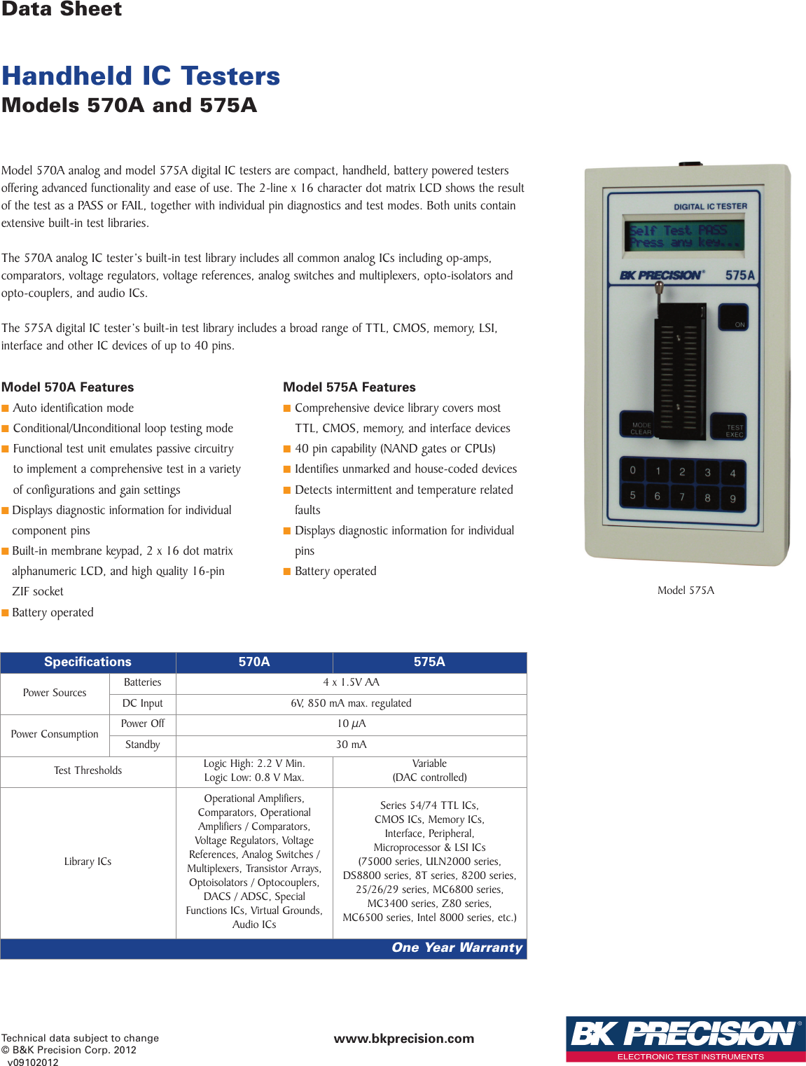 570A And 575A Handheld IC Ers Datasheet