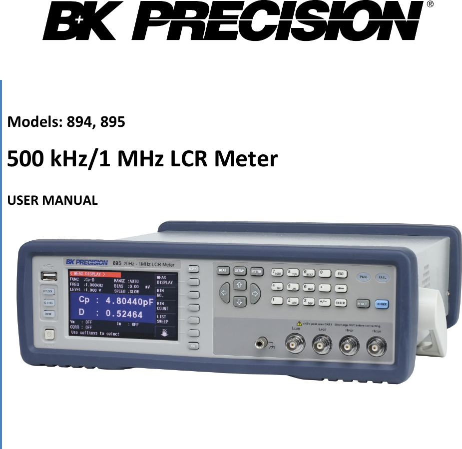 Bk 894 895 Manual 894/895 LCR Meter User