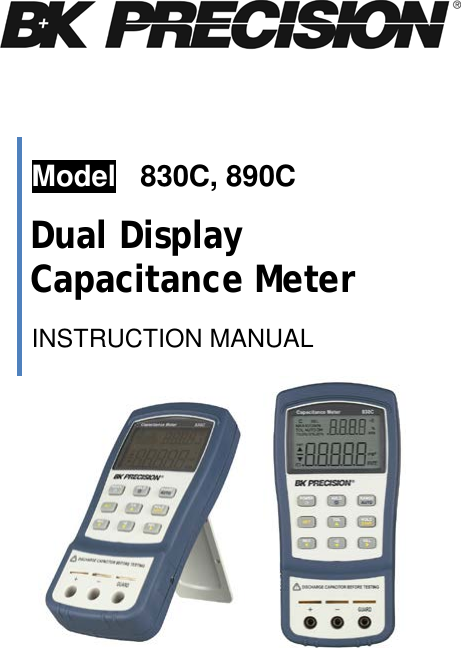 830C And 890C Capacitance Meter User Manual 8x0C