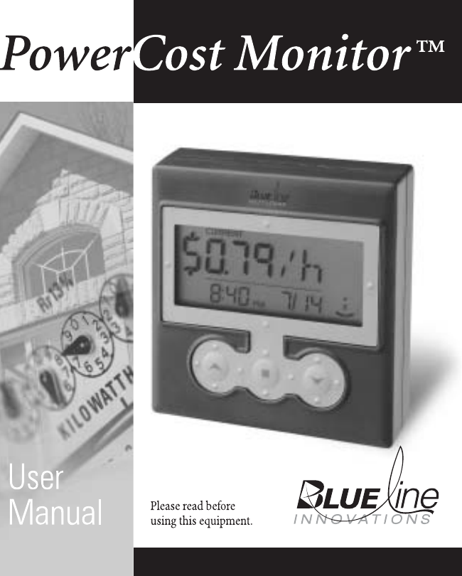 Blue Line Innovations PCMTX01 POWERCOST MONITOR SENSOR UNIT User Manual ...