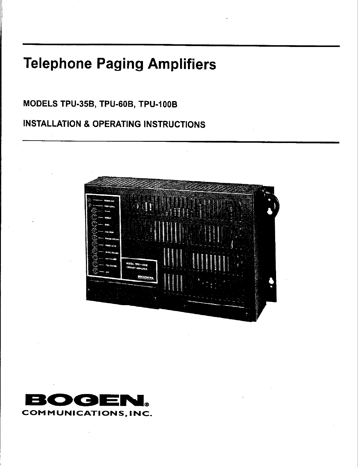 Bogen 100b amplifier