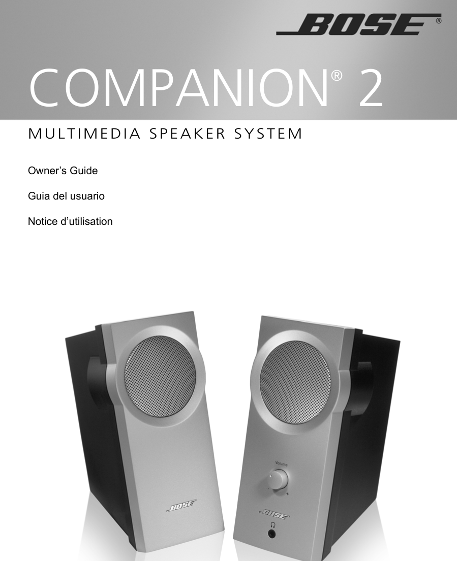 Bose Multimedia Speaker System Companion 2 Users Manual