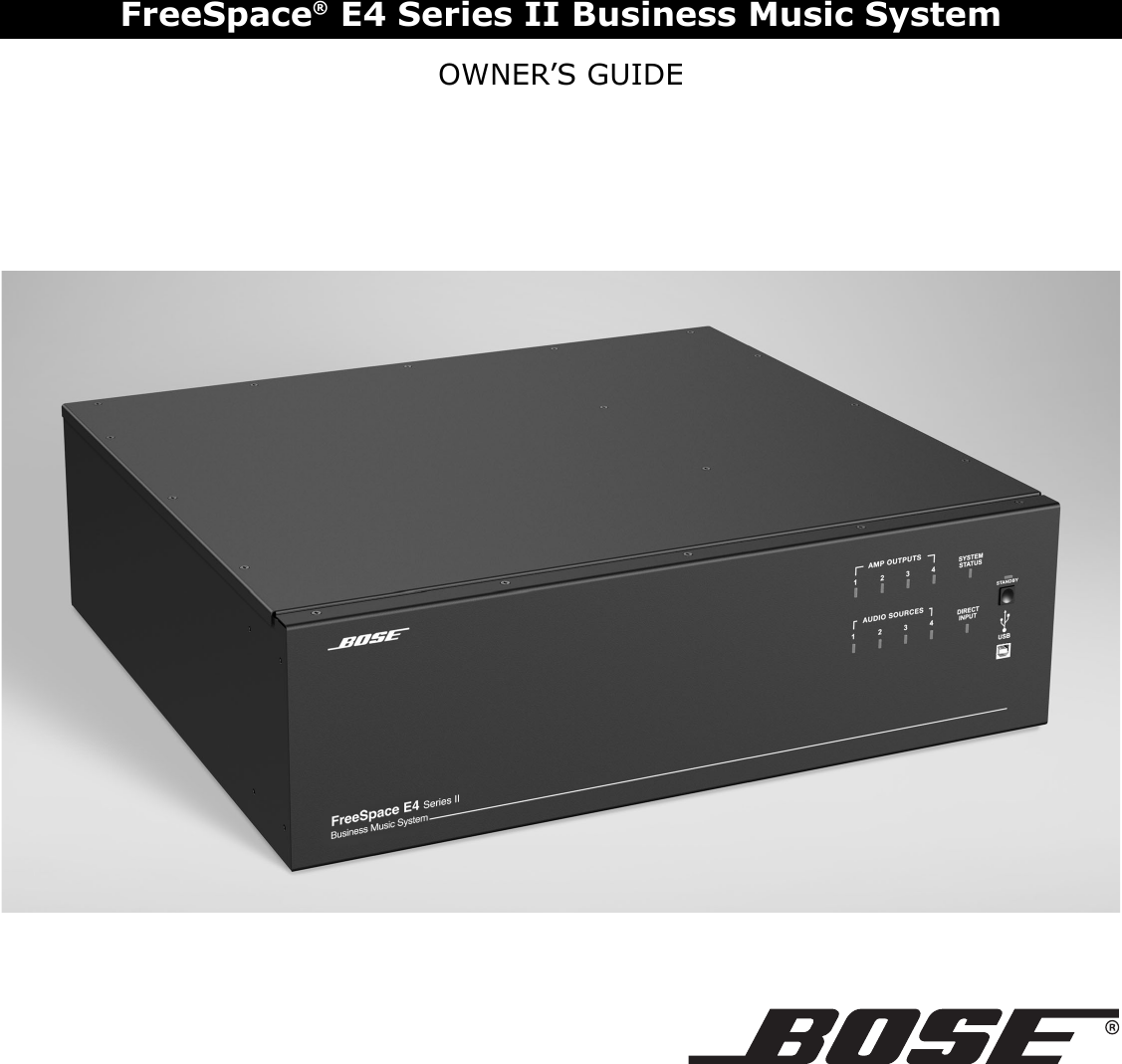 Bose Freespace E4 Users Manual Series II Business Music System Owner's Guide Troubleshooting