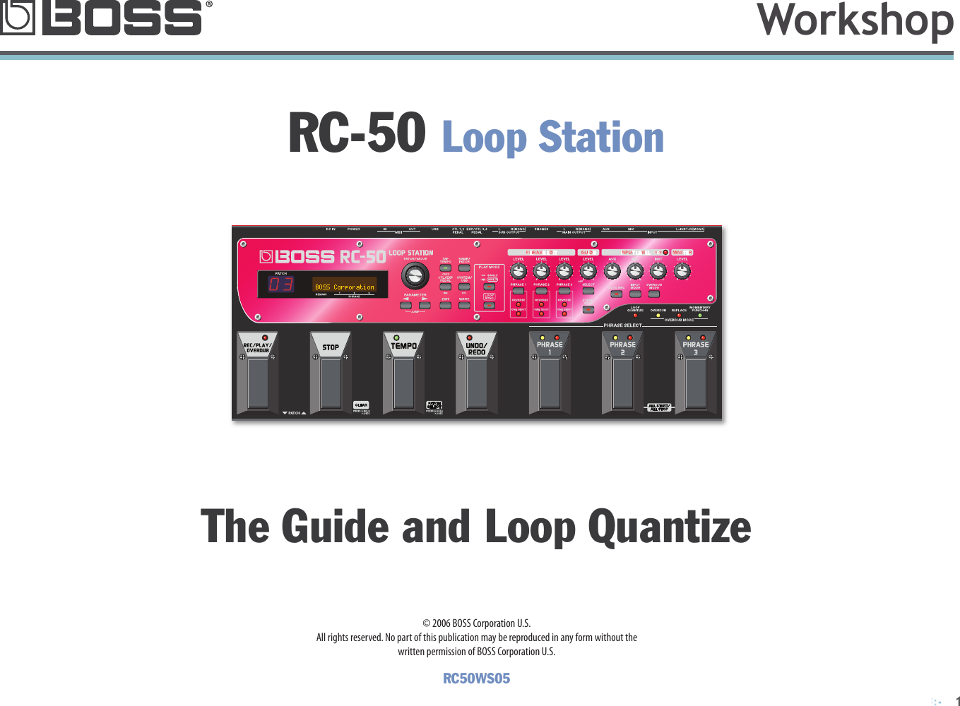 Boss Audio Systems Rc50 Users Manual RC50WS05—The Guide And Loop Quantize
