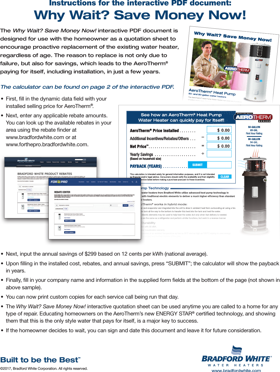 Bradfordwhite Aerotherm Csm Atpdf Calculator Instruction Sheet 33635 ...