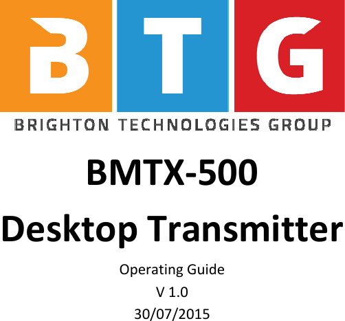 Brighton Technologies BMTX-500 Paging Transmitter User Manual Boomerang ...