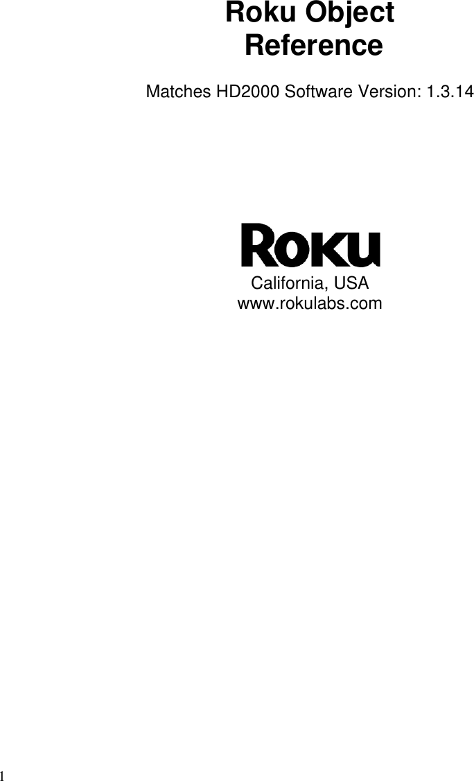 BrightSign Object Reference Manual HD2000Object Manualv2