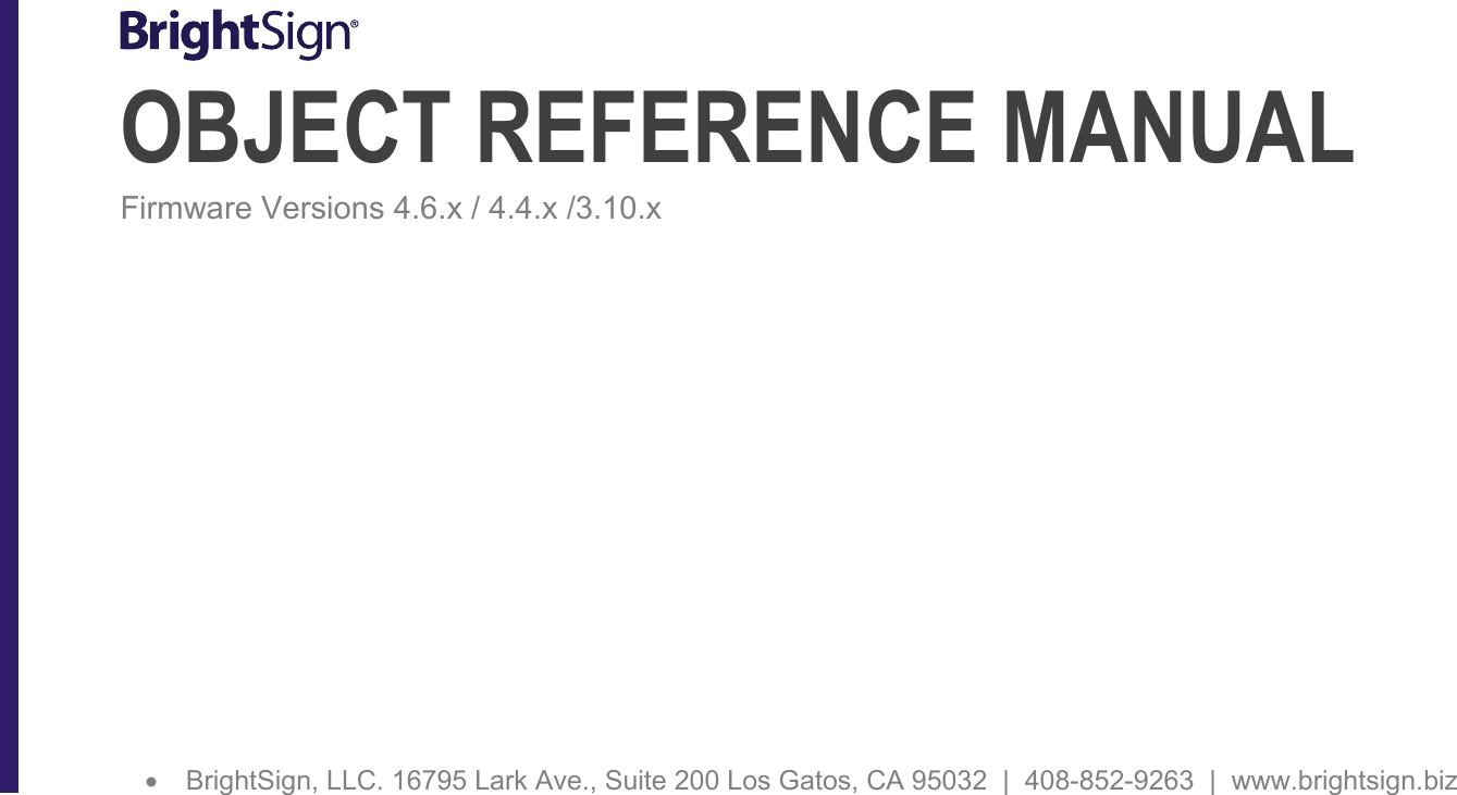 Object Reference Manual (ver 4.6, 4.4, 3.10)