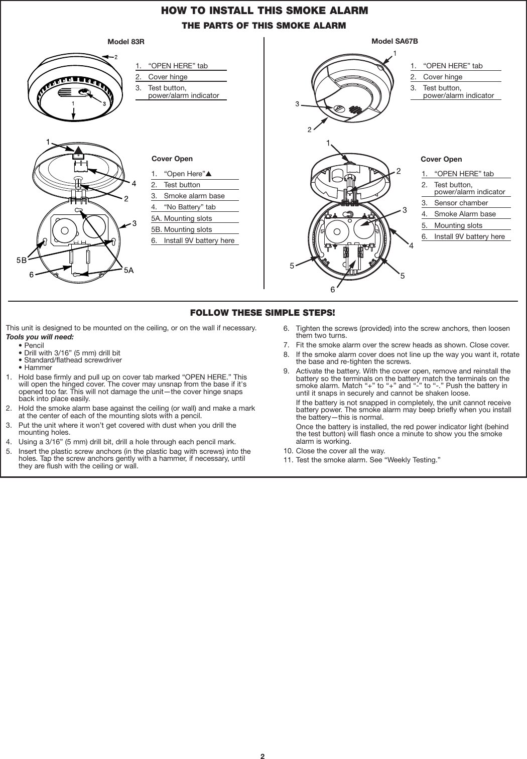 Brk Electronic First Alert 83R Users Manual M08_0053_003_E (83R/SA67B)WEB