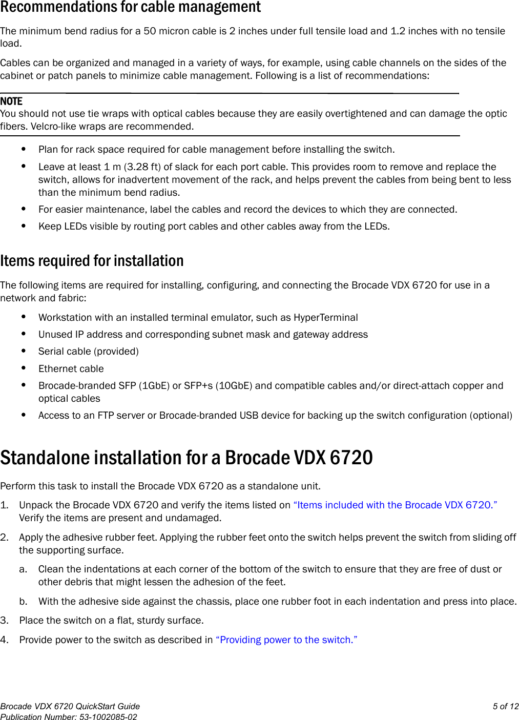 Brocade Communications Systems Vdx 6720 Users Manual QuickStart Guide ...