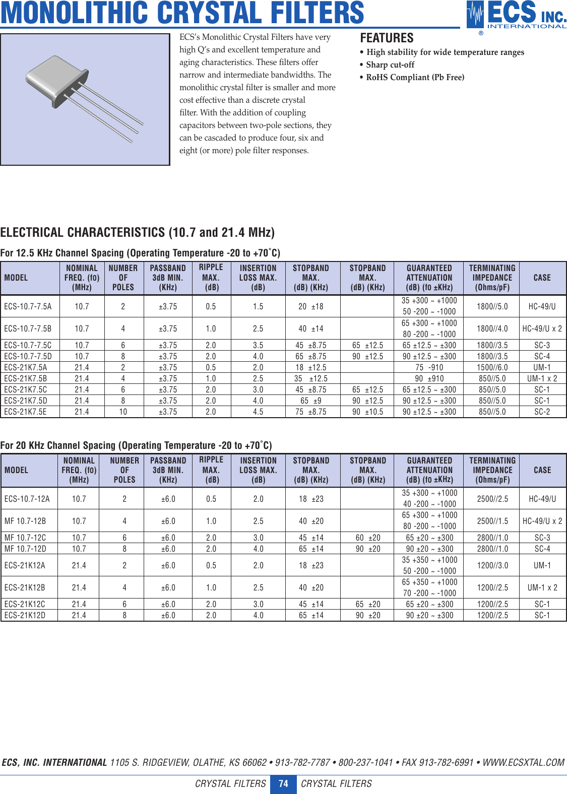 Browning Ecs Thru Hole Mcf Data Sheet Catalog 2000