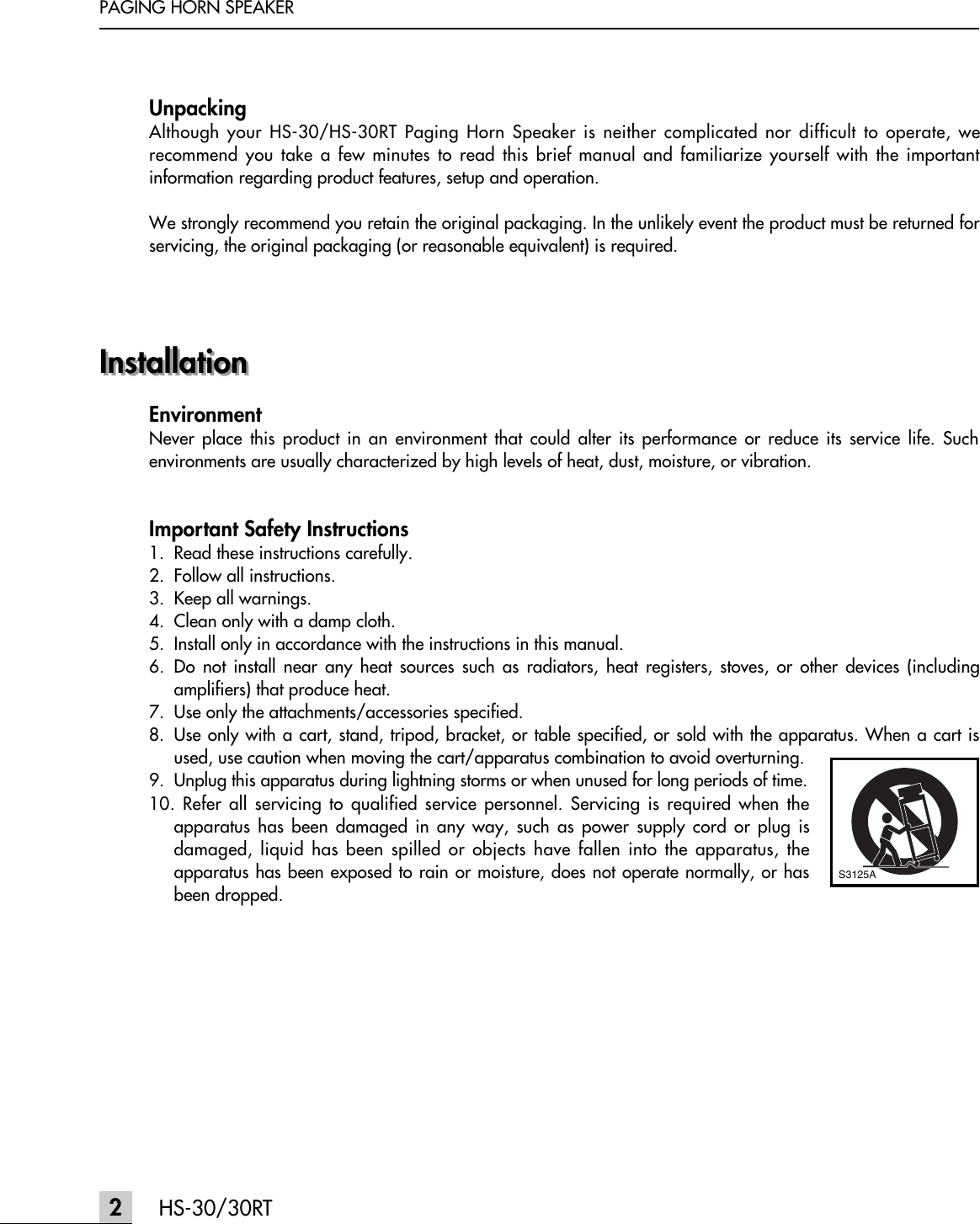 Browning Inter M Hs 30 Users Manual 30/30RT_E.5.9*279.4