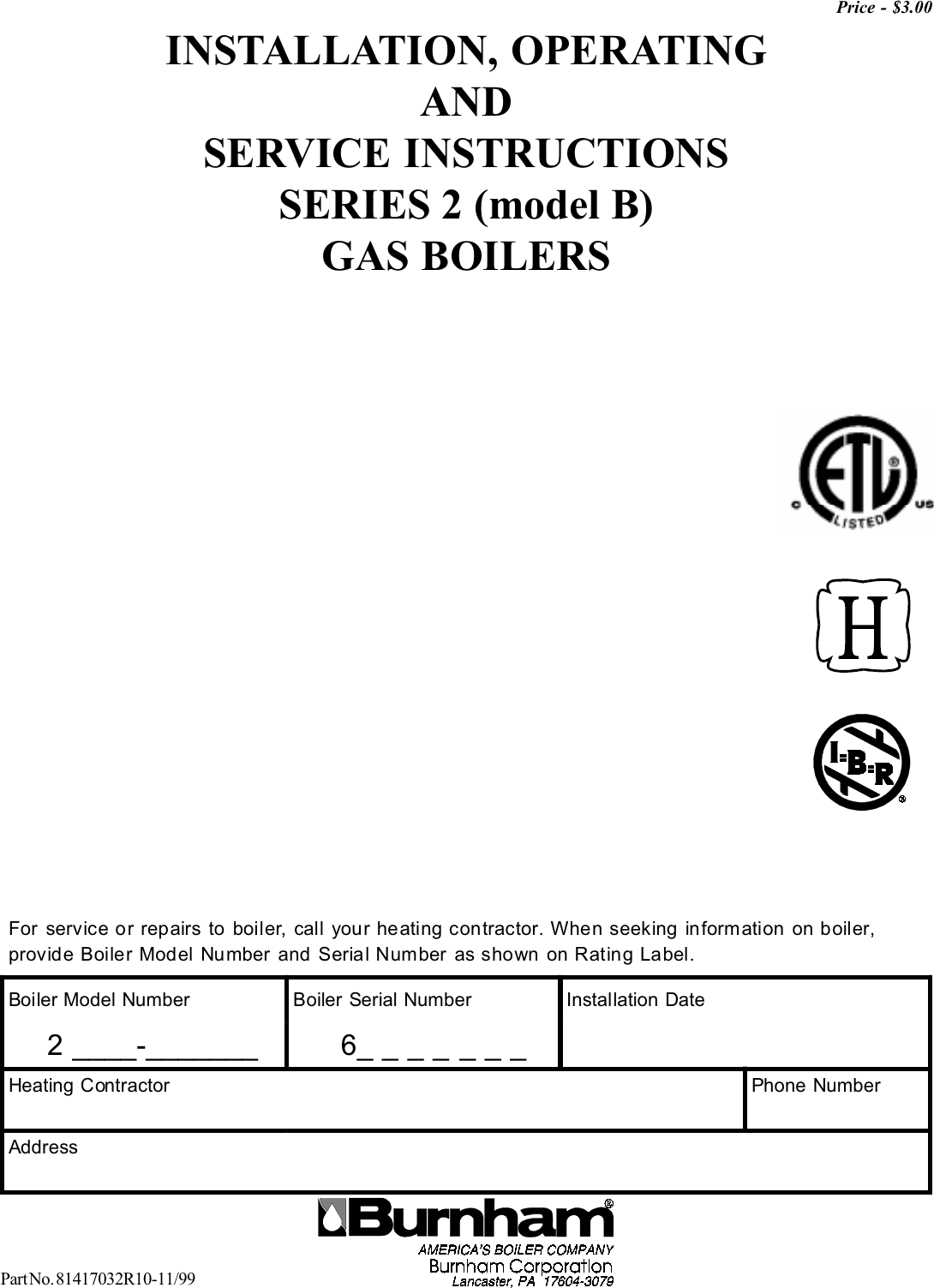 Burnham Series 2 Instruction Manual ManualsLib Makes It Easy To Find Manuals Online!