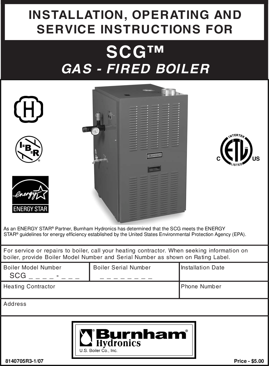 Burnham SCG 8140705R3 User Manual To The 3448b391 f5b2 4bef 99d9 f52b89ac44dd