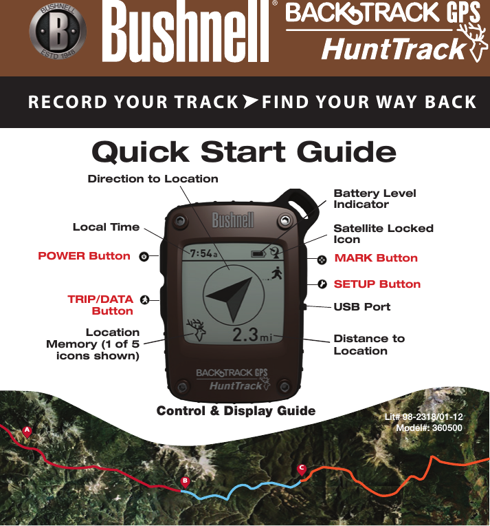 Bushnell Hunttrack Quick Start Guide English