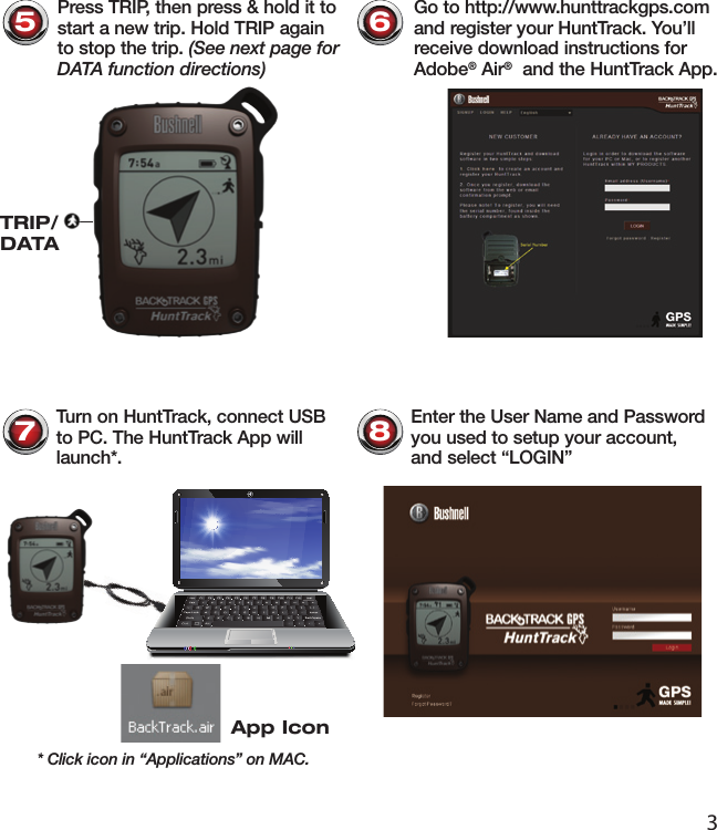 Bushnell Hunttrack Quick Start Guide English