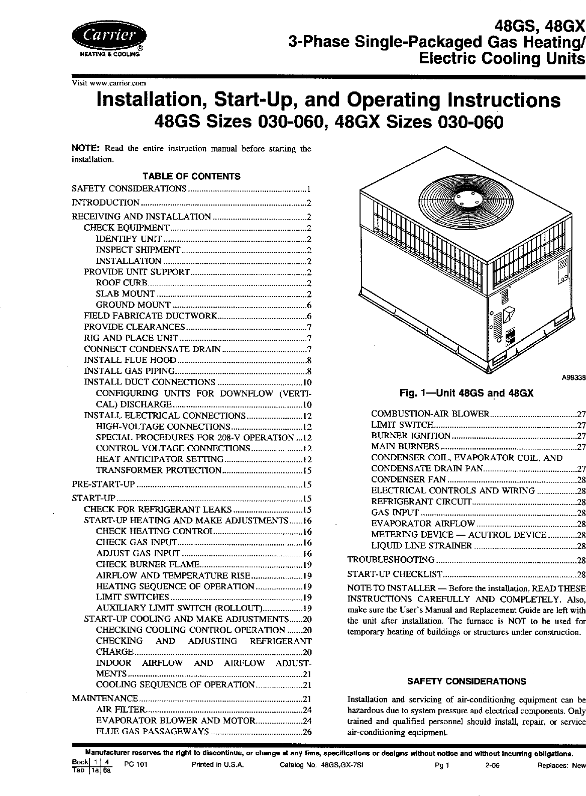 CARRIER Package Units both Units Combined Manual L0604537