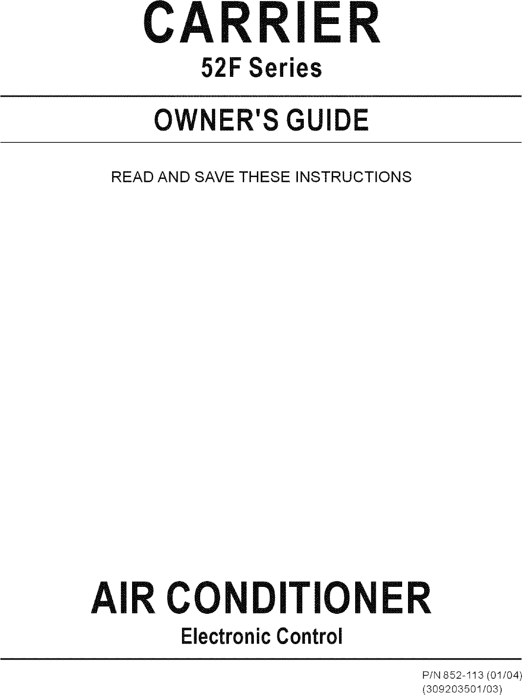 CARRIER Air Conditioner Room (42) Manual L0709364