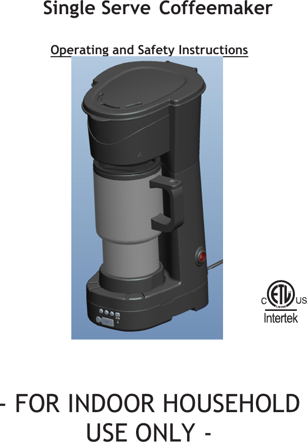 CE NORTH AMERICA CE-CM02 Drip Type coffee maker User Manual Kitchen Gourmet