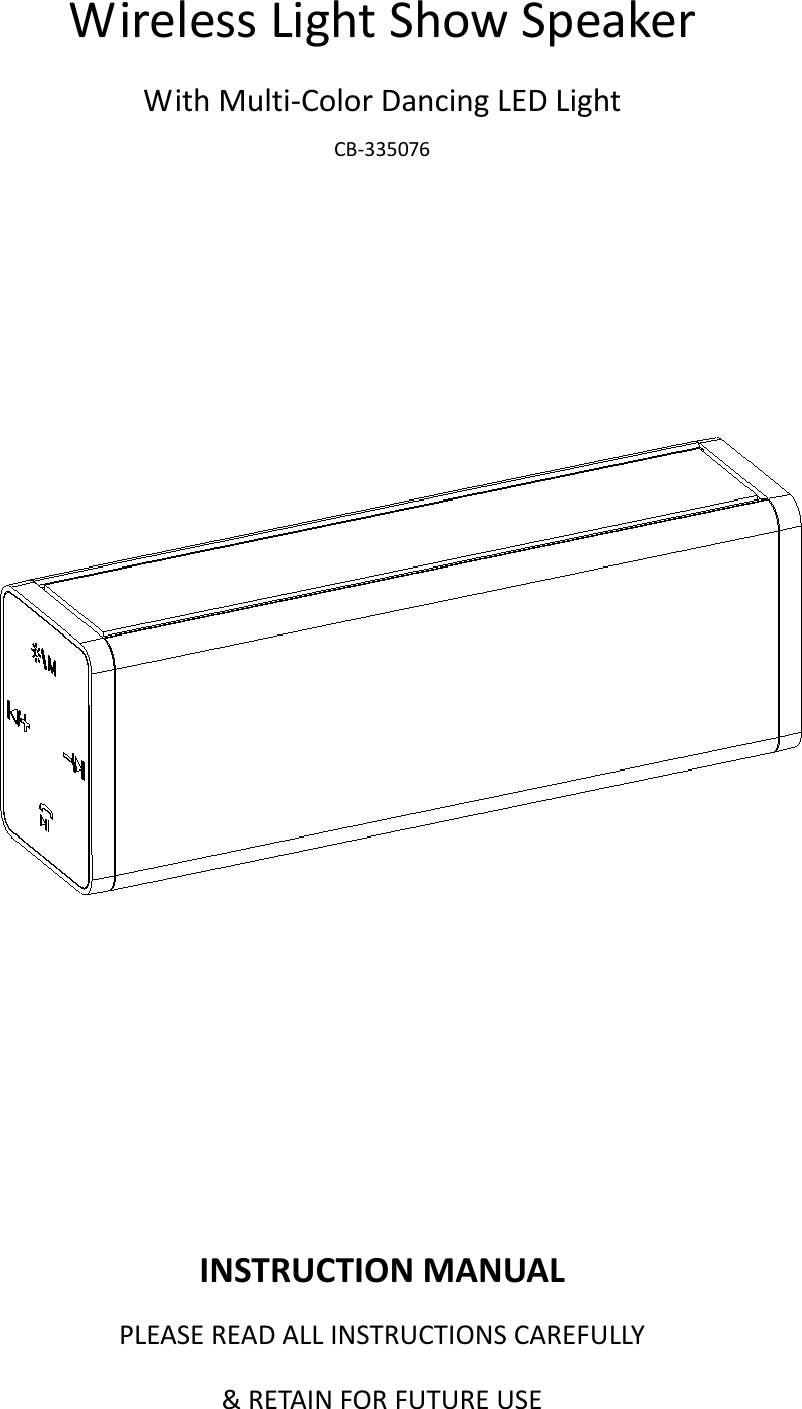 CLEVER BRIGHT CB-335076 COLOR CHANGING BLUETOOTH RECTANGLE SPEAKERS ...