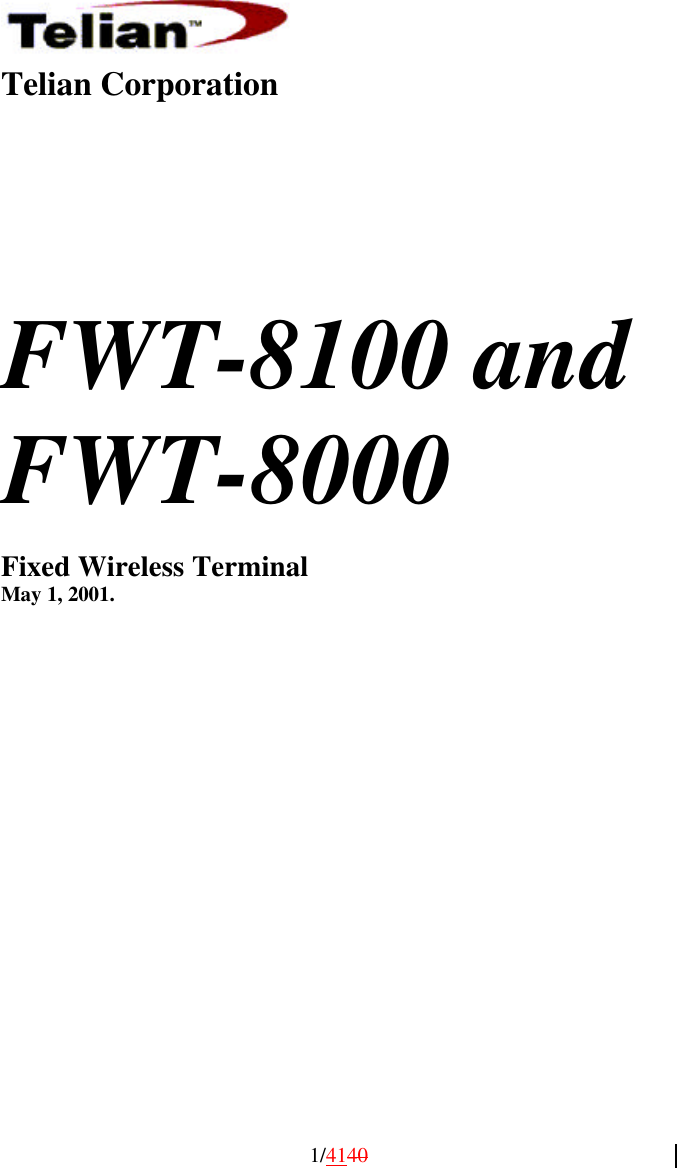 CSI Wireless FW8100 Fixed Wireless Cellular Desktop Phone User Manual ...