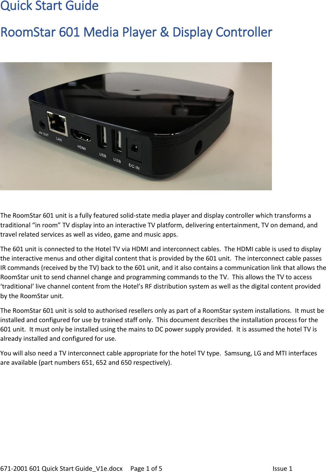 Cabletime 6011000 OTT IP Settop User Manual