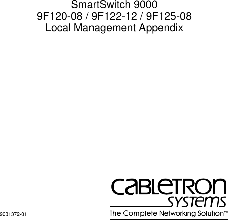 Cabletron Systems Expansion Module 9F120 08 Users Manual