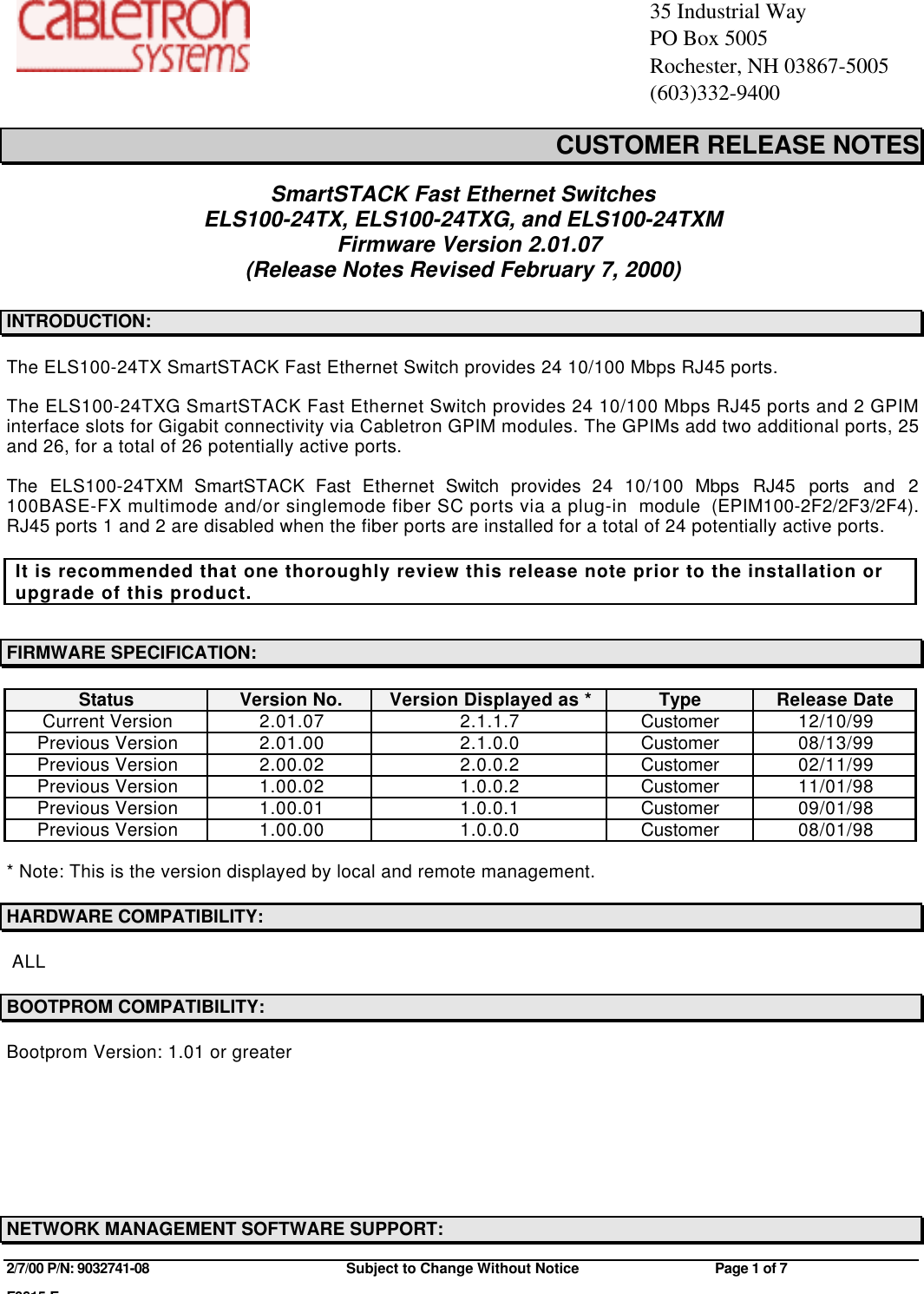 Cabletron Systems Smartstack Els100 24Tx Users Manual