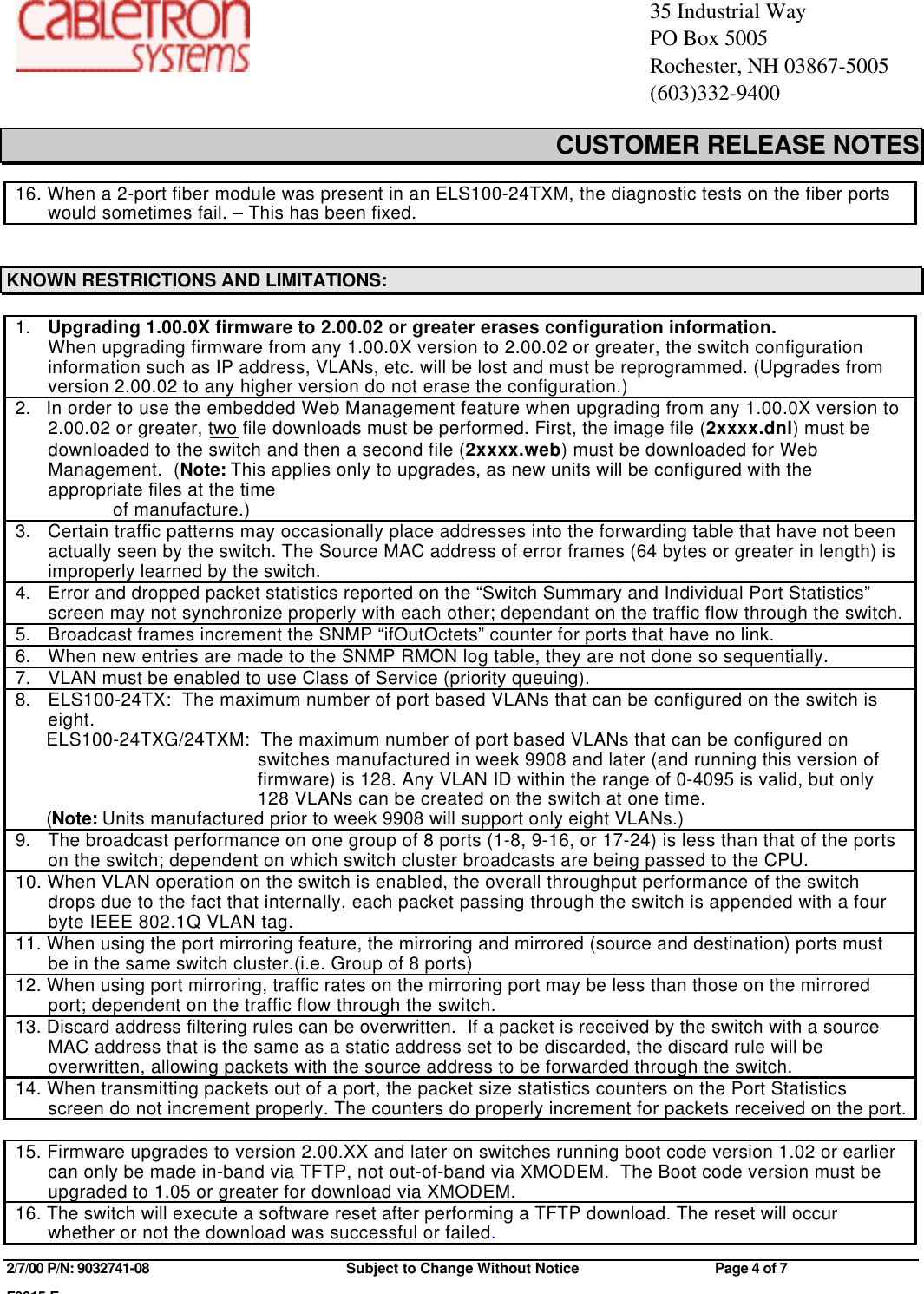 Cabletron Systems Smartstack Els100 24Tx Users Manual