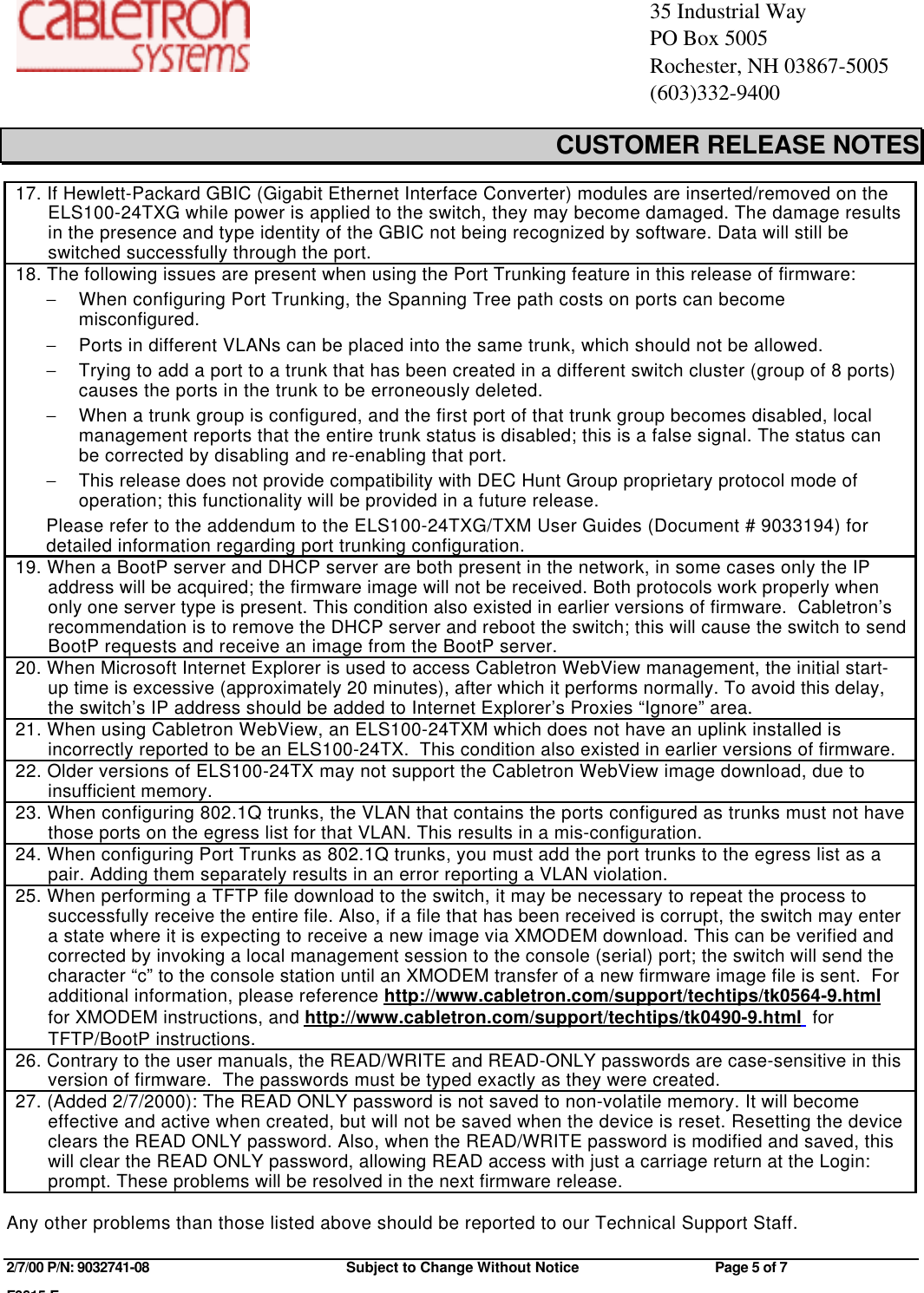 Cabletron Systems Smartstack Els100 24Tx Users Manual