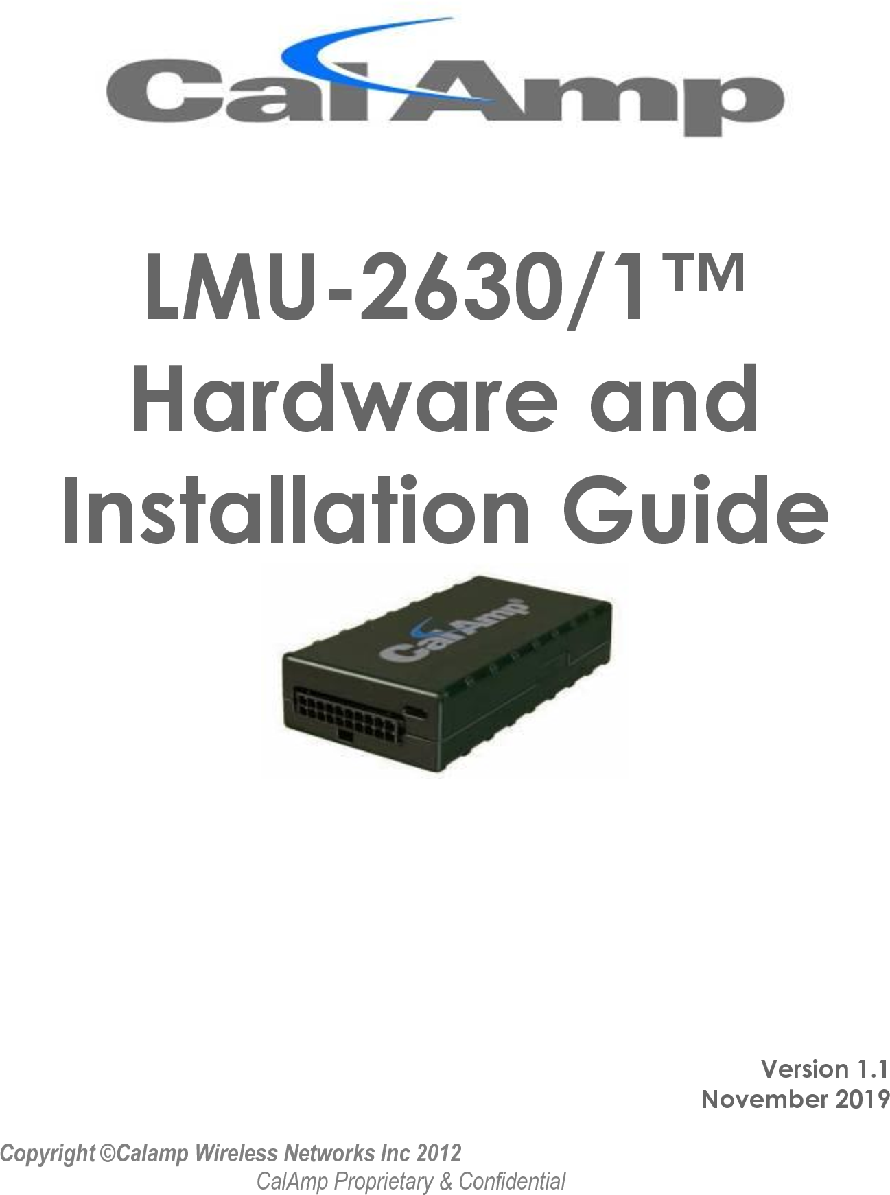 CalAmp 2630MB Fleet Management and Tracking Device User Manual