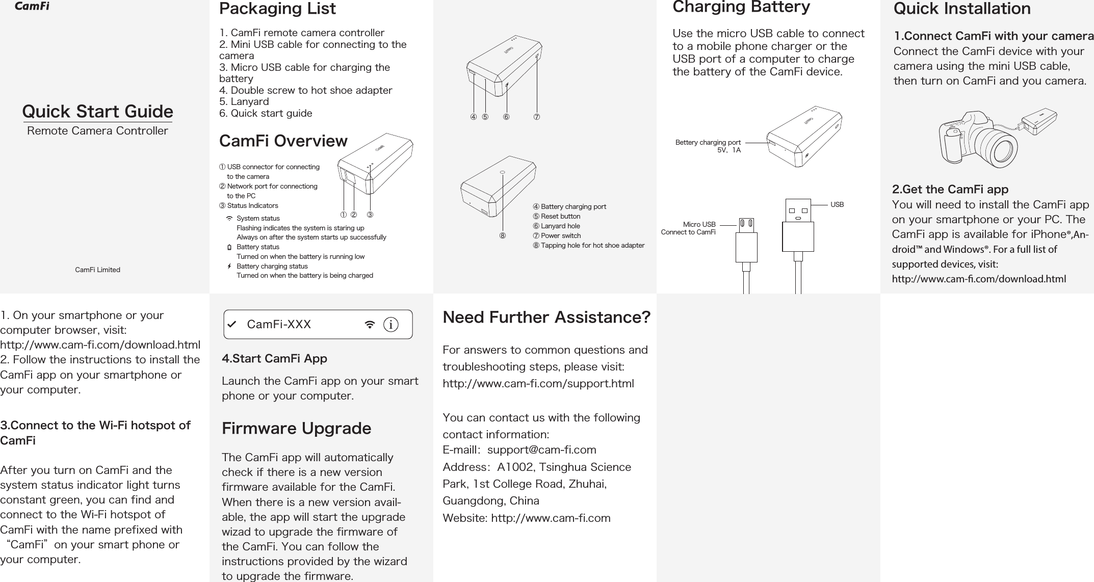 CamFi RCCM CamFi Remote Camera Controller User Manual