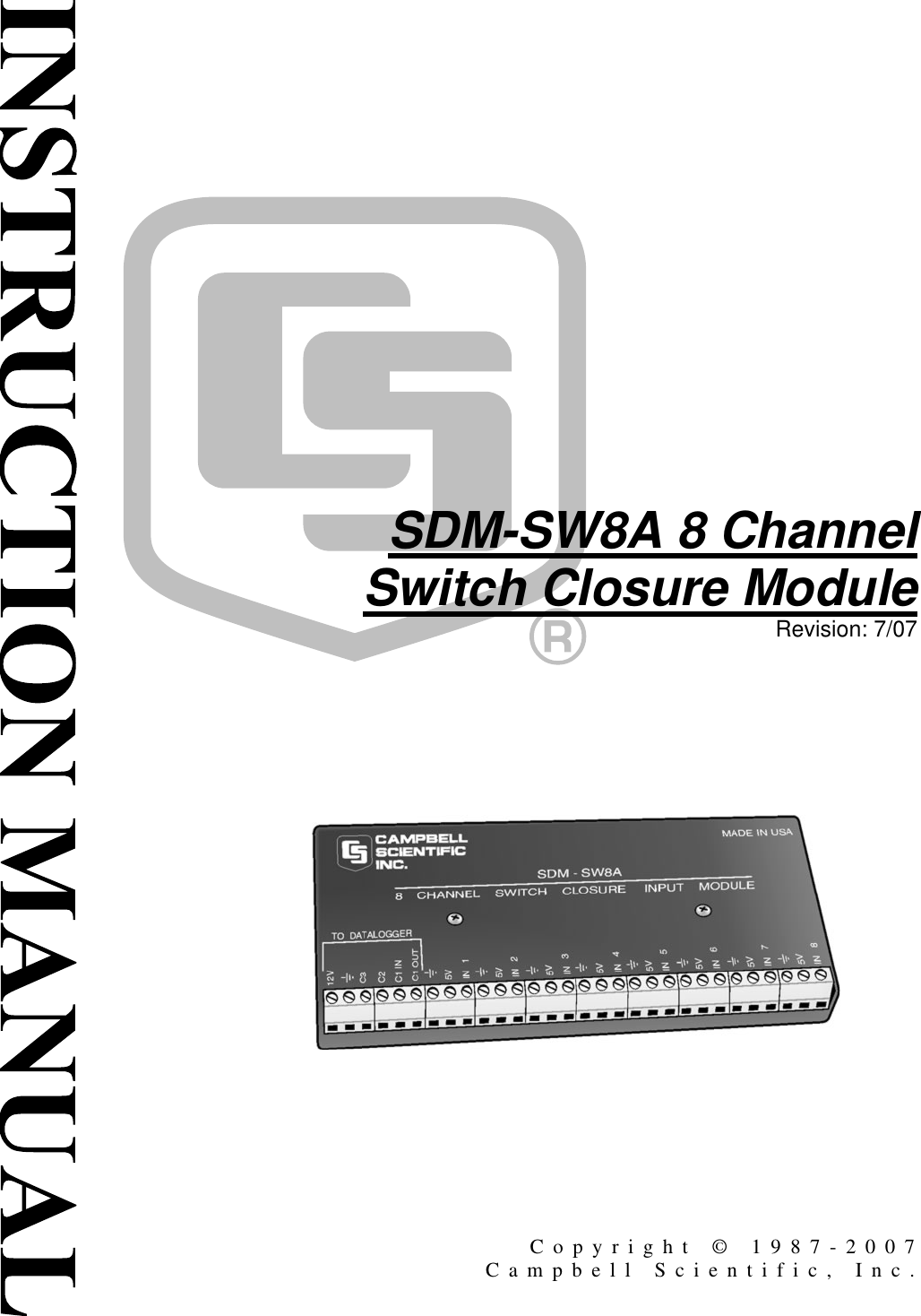 Campbell Manufacturing Sdm Sw8A Users Manual